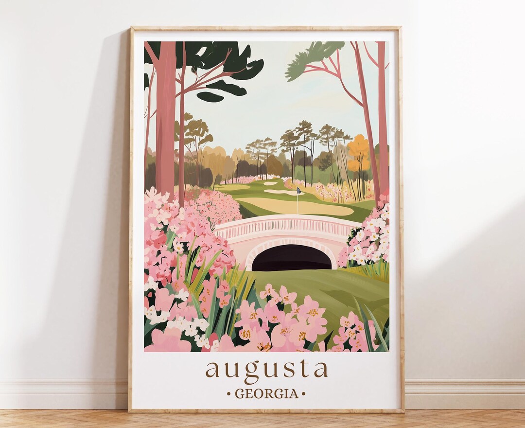 Augusta Georgia Travel Poster, Southern Landscape Art, Historic Town ...