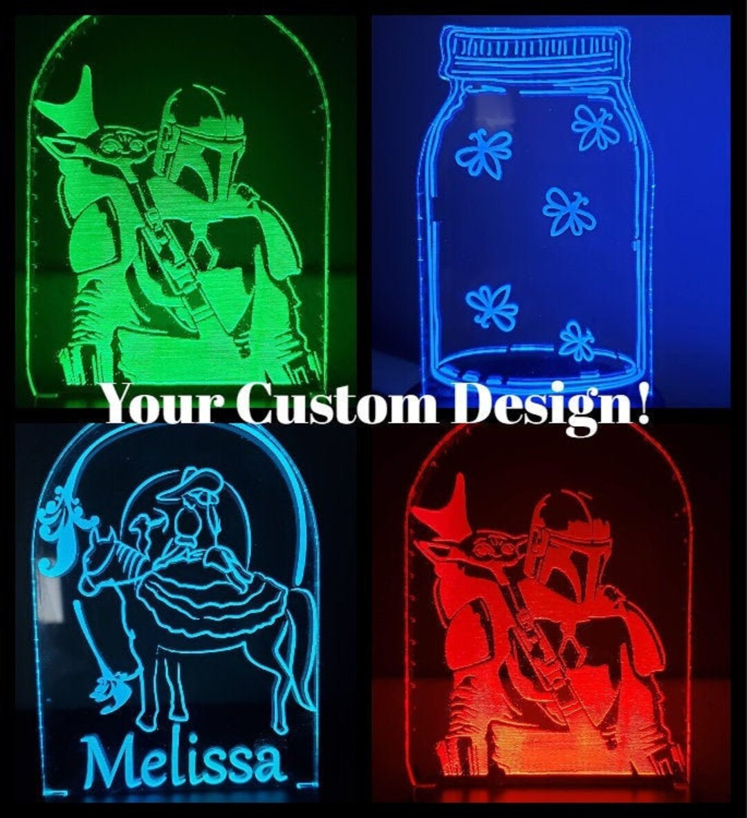 Custom Desk Lamp Personalized LED Light Laser Engraved Night - Etsy