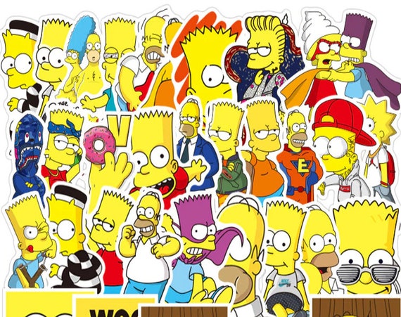 Lot of Homer Bart Simpson Stickers | Etsy