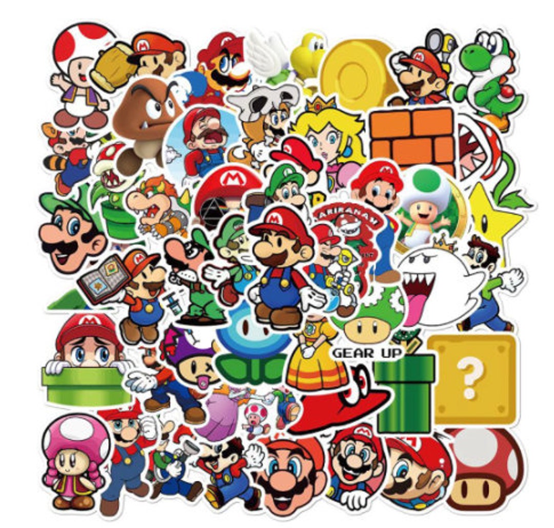 Lot of Mario Brothers Stickers - Etsy