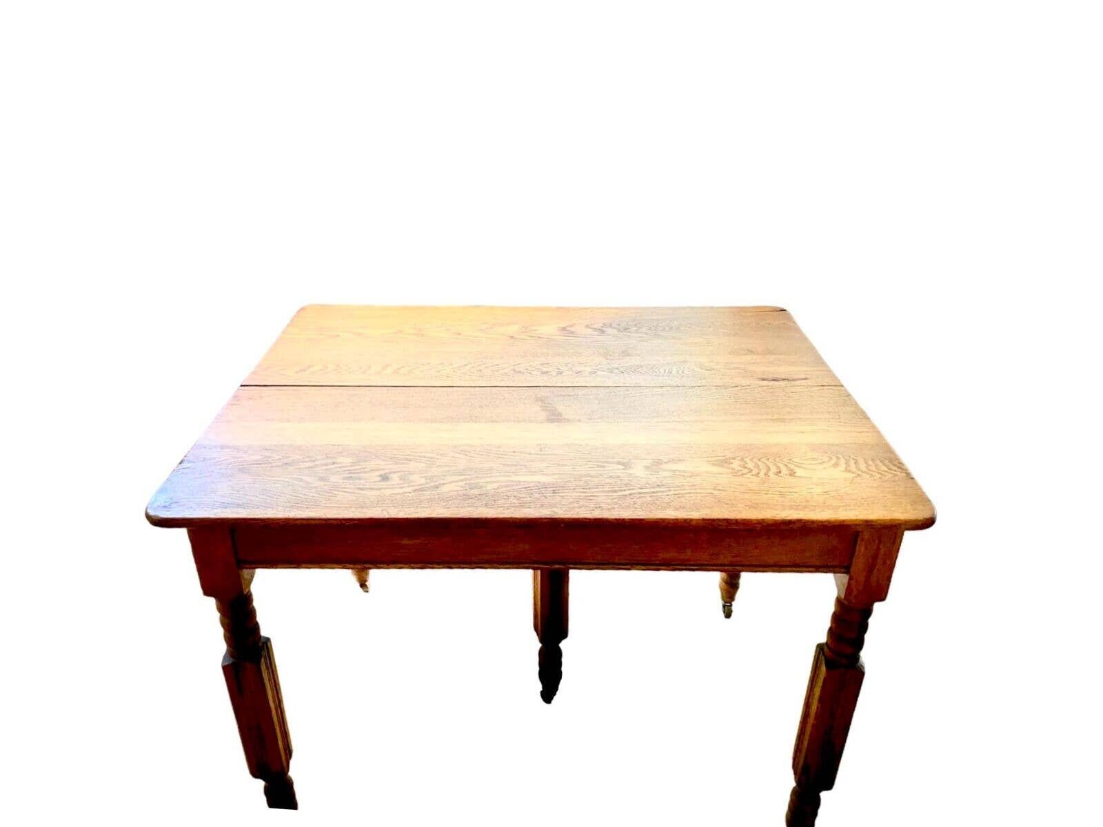 Early 20th Century Pine Wood 5th Leg Dining Table on Casters 36L X 42W ...