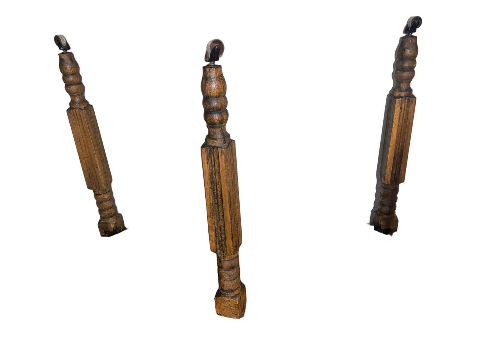 Early 20th Century Pine Wood 5th Leg Dining Table on Casters 36L X 42W ...