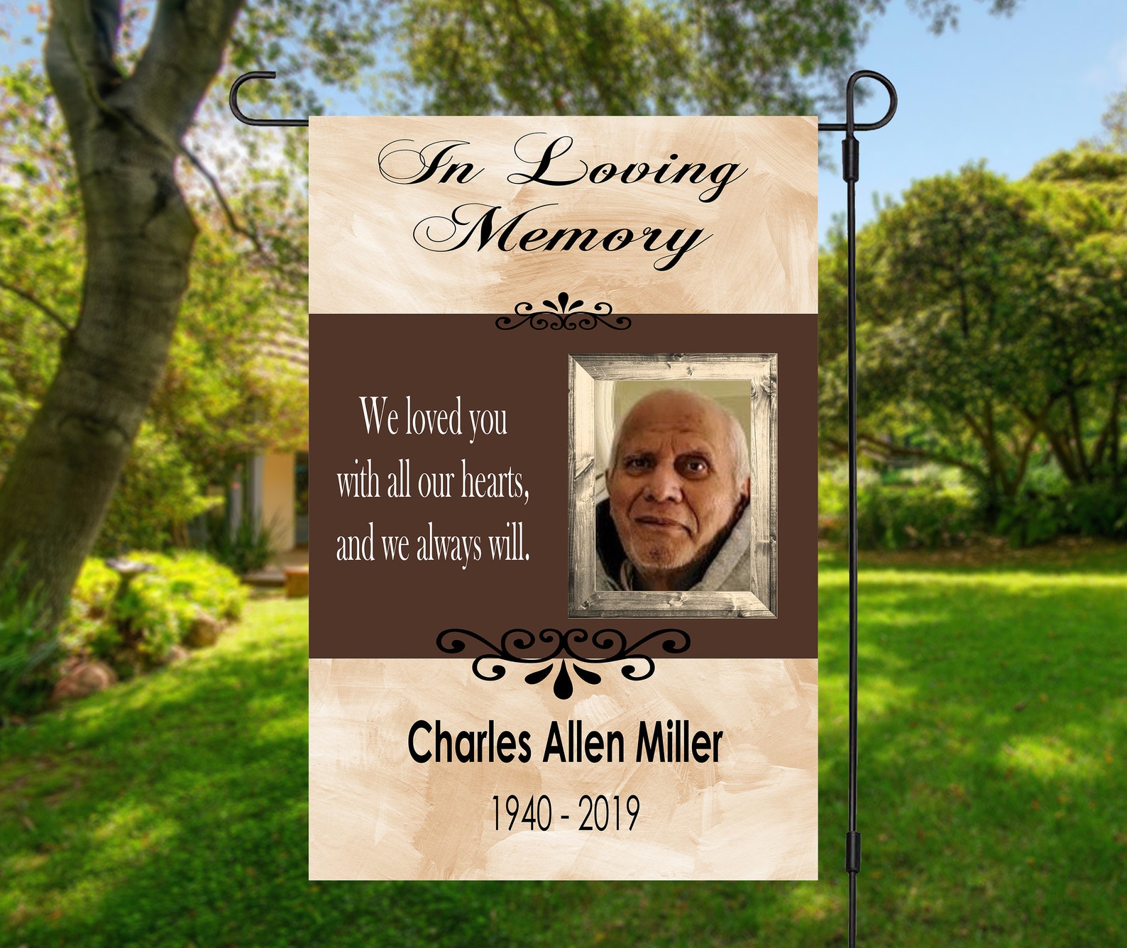 Memorial Garden Flag, in Loving Memory, Photo Memorial Flag, Cemetery ...