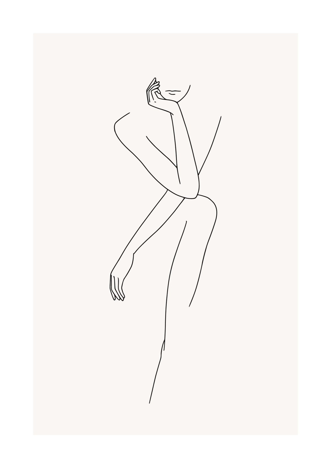 Abstract Line Body | Line Art Woman | Neutral Colors Wall Art | Minimal ...