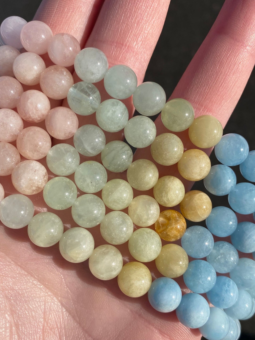 8mm AAA Polished Colorful Morganite Beads Natural Stone Full Strand 15 ...