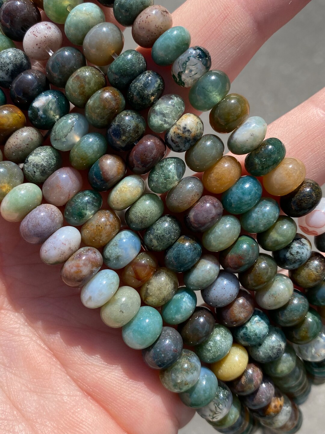 5mm X 8mm Polished Colorful Fancy Jasper Rondelle Beads Natural Stone ...