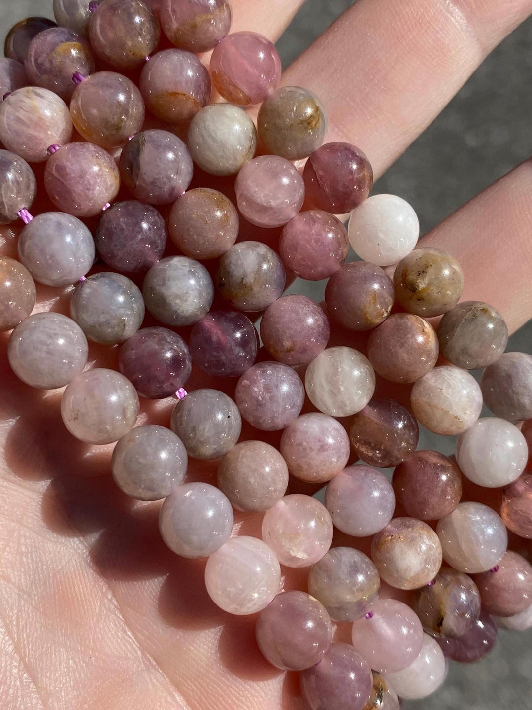 8mm Colorful Mauve Rose Quartz Beads Natural Stone Full Strand 15 - Etsy