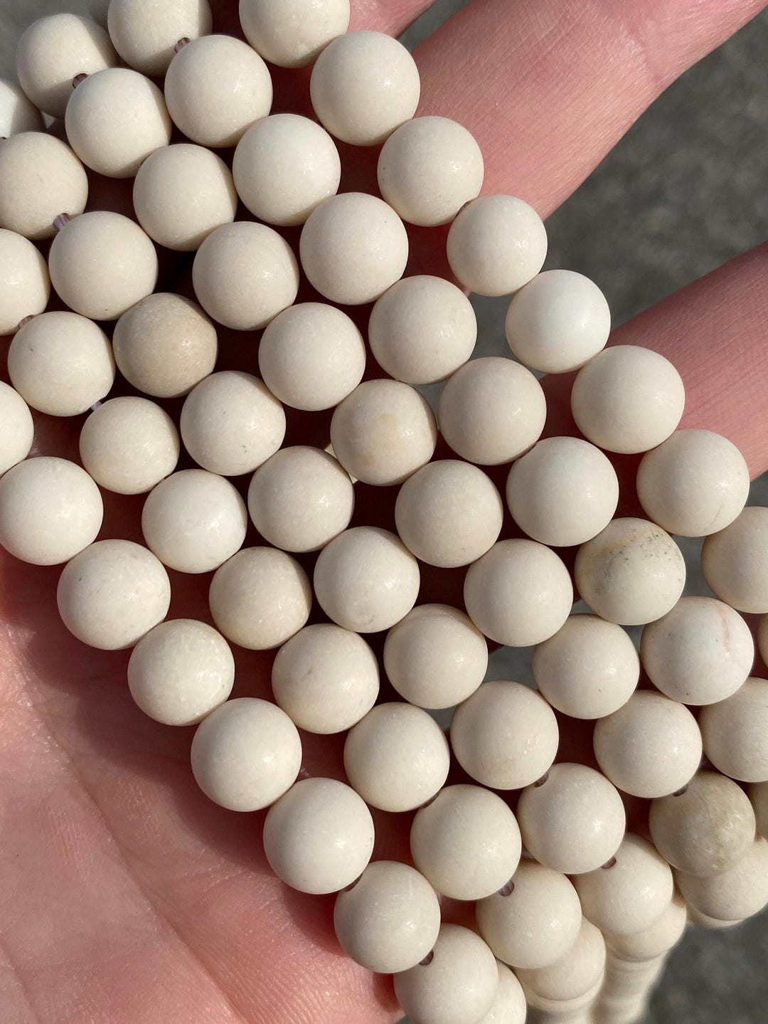 8mm Matte Riverstone Jasper Beads - Natural Stone - Full Strand - 15 ...