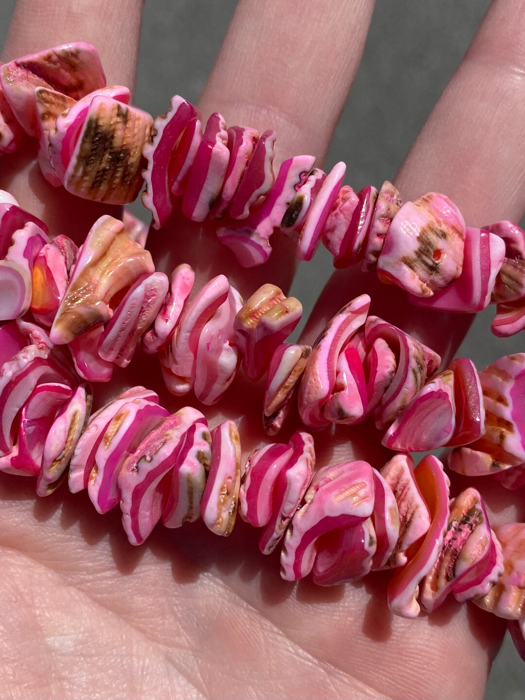 10mm Irregular Pink Color Puka Shell Beads Full Strand 15 - Etsy