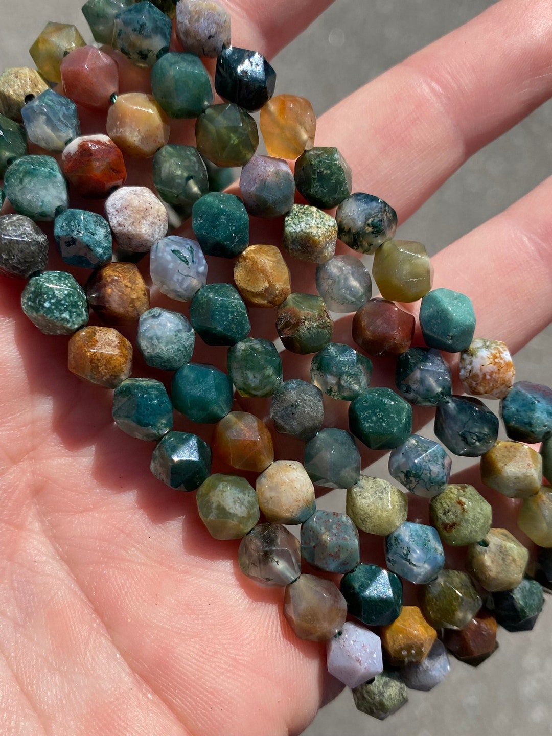 8mm Polished Fancy Jasper Natural Stone Beads Full Strand 15 Smooth Shiny Star Cut - Etsy