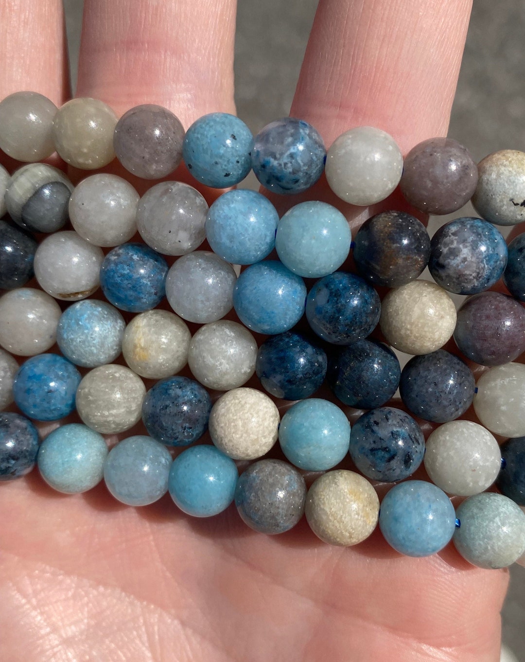 8mm Trolleite Beads - Natural Stone - 15" - Full Strand - Etsy
