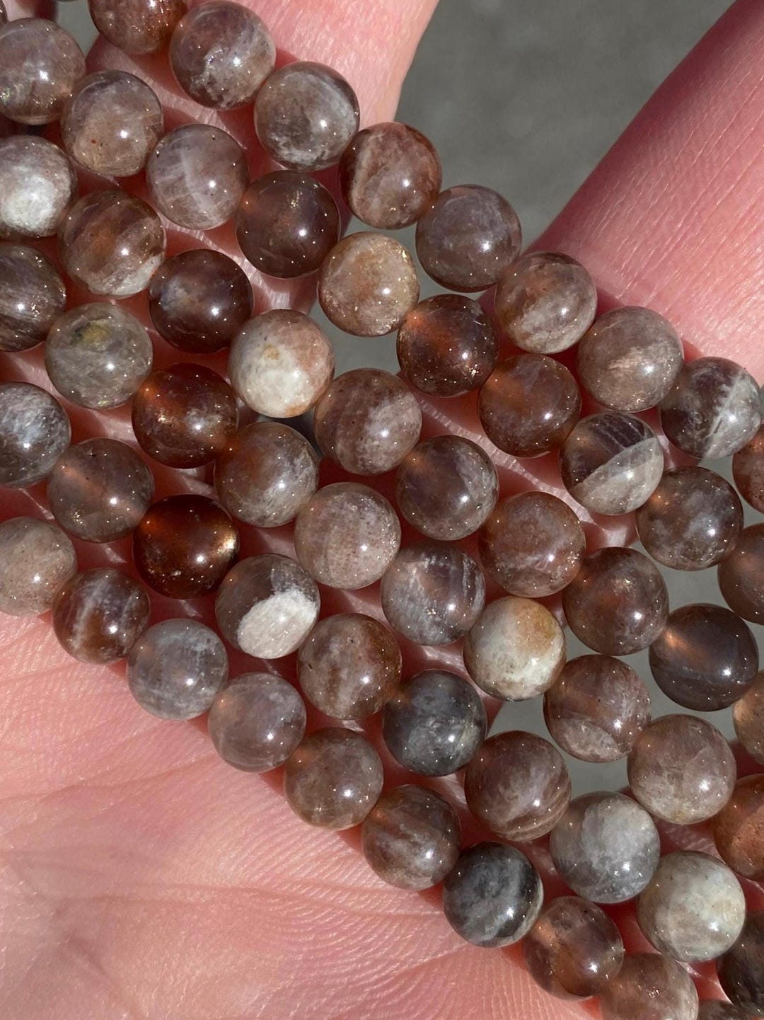 6mm Flashy Chocolate Sunstone Beads Natural Stone Full Strand 15 - Etsy