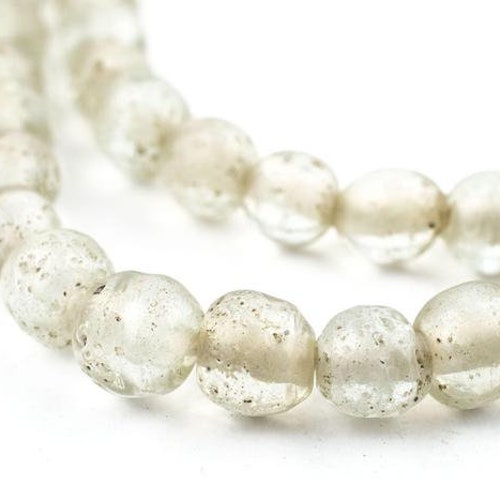65 Clear Marine Ancient Style Java Glass Beads: Indonesian - Etsy