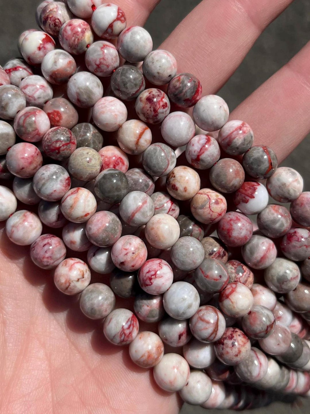 8mm Cinnabrite / Cinnabar Beads - Natural Stone - Full Strand - 15" - Etsy
