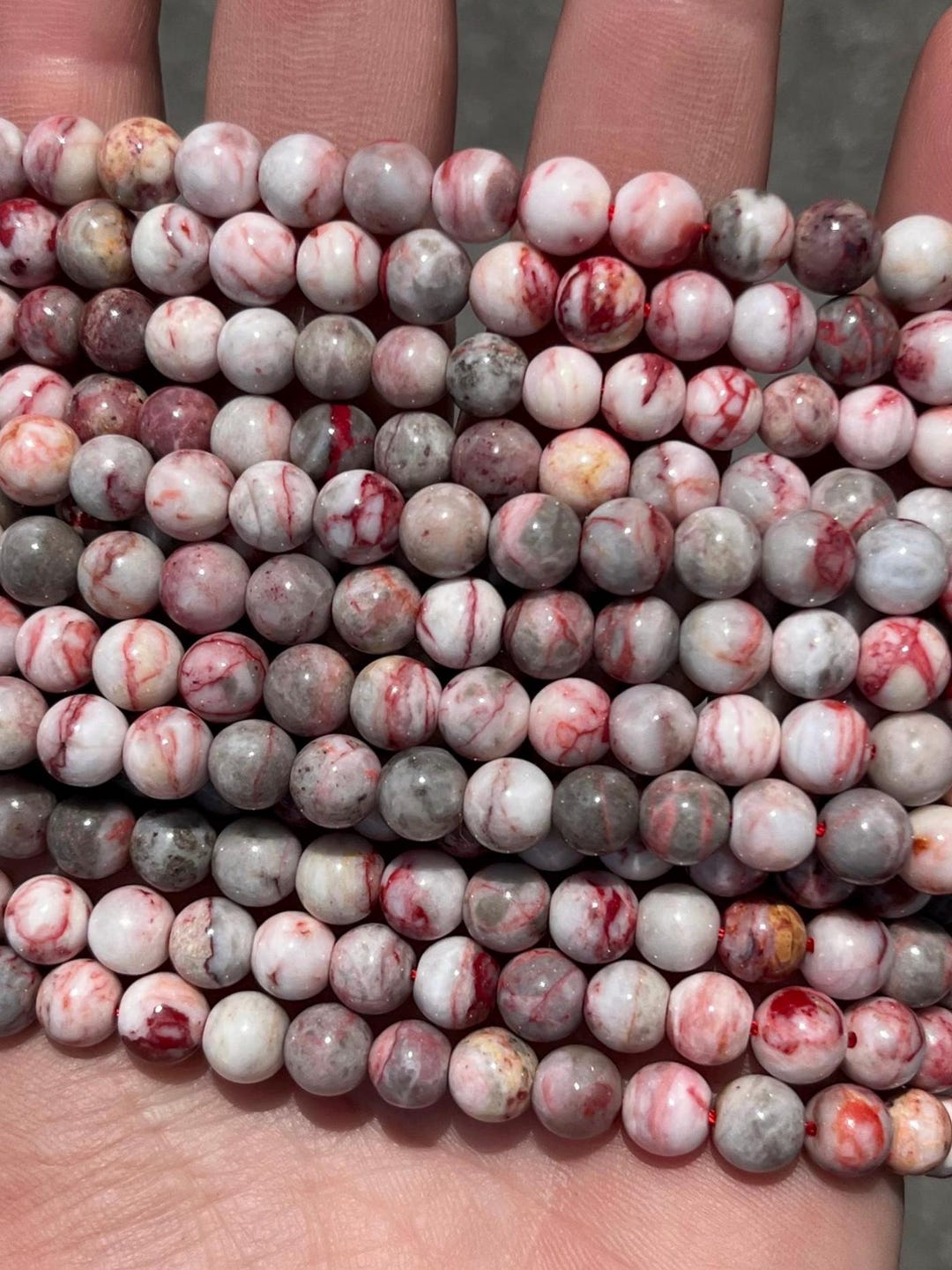 6mm Cinnabrite / Cinnabar Beads - Natural Stone - Full Strand - 15" - Etsy