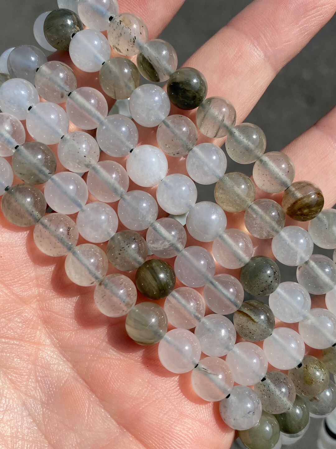 8mm Polished Ice Quartzite Natural Stone Beads High Quality Full Strand ...