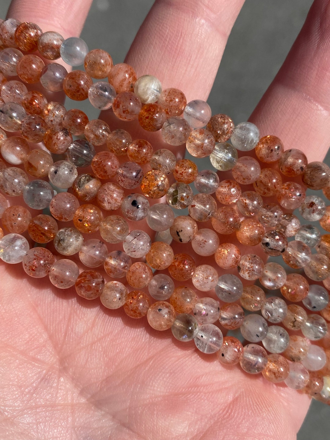 5mm AAA Arusha Sunstone Beads - Genuine - High Quality - Full Strand ...