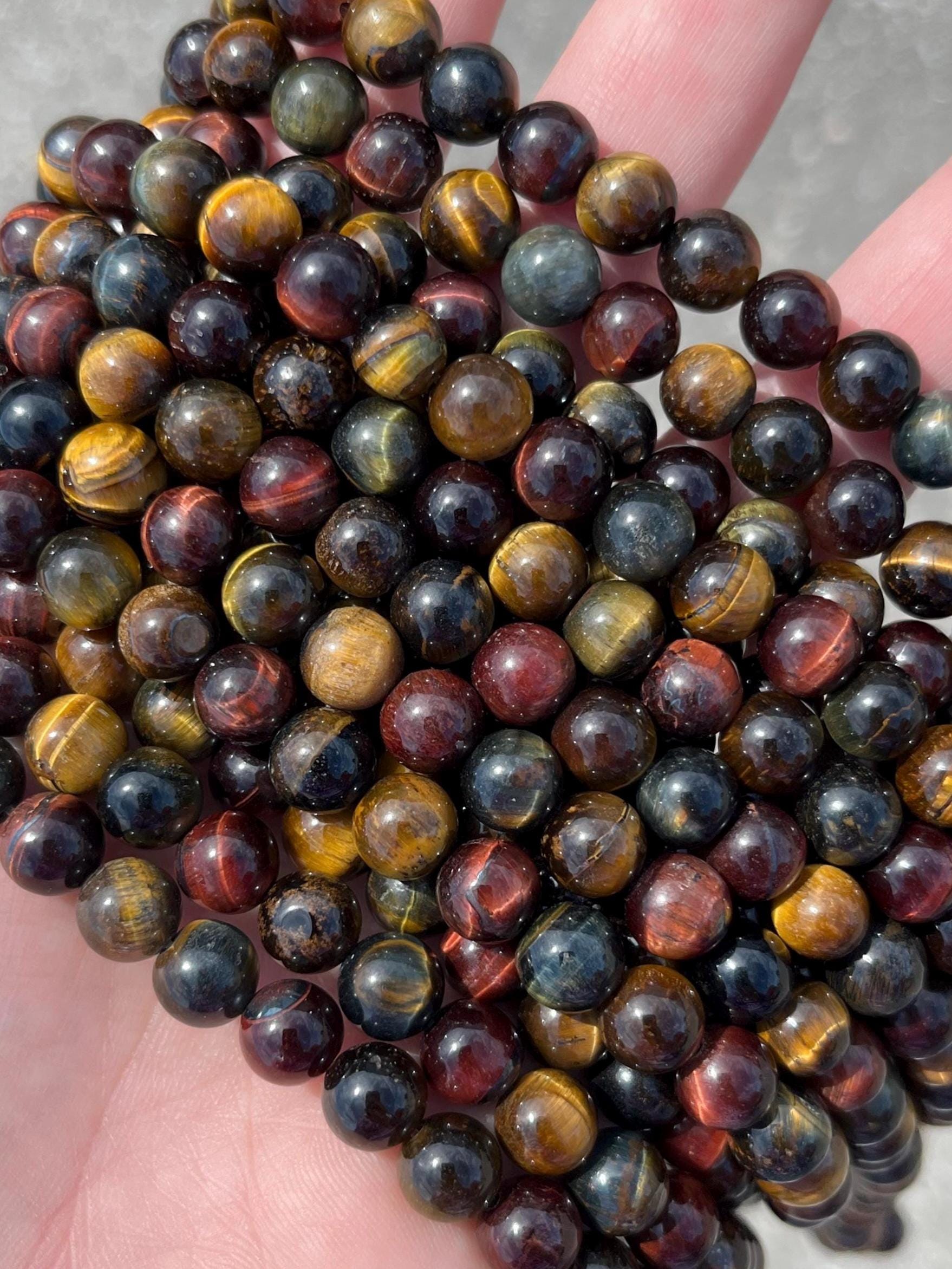 8mm Mixed Tigers Eye Beads - Natural Stone - Full Strand - 15” - Etsy