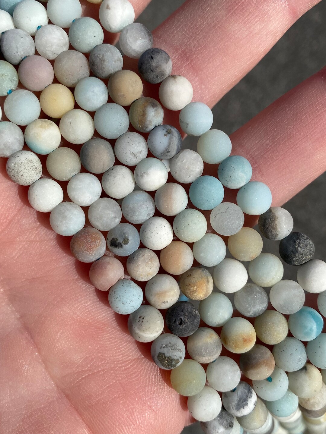 6mm Matte Multi Color Amazonite Beads Natural Stone Full - Etsy