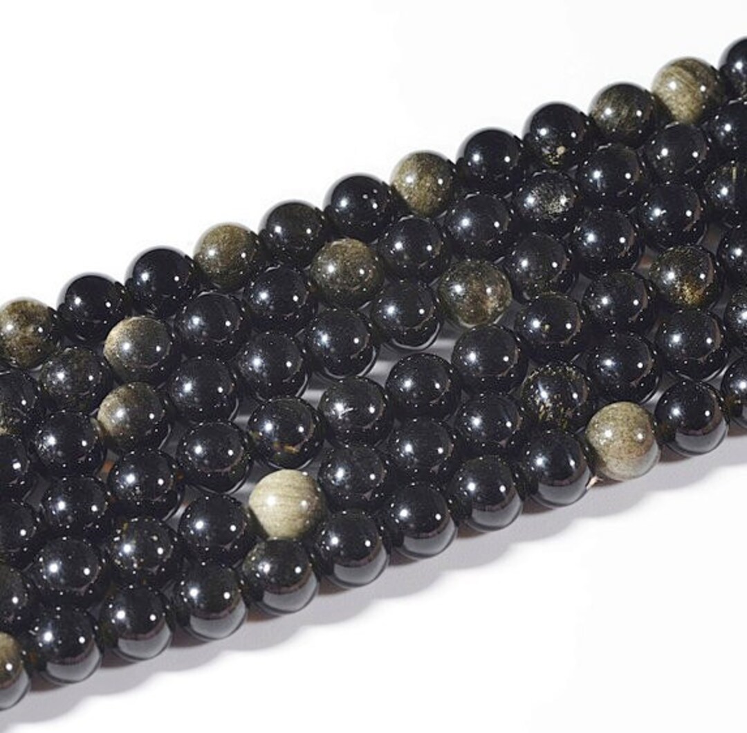8mm Polished Gold Obsidian Beads Natural Stone Full Strand 15 - Etsy