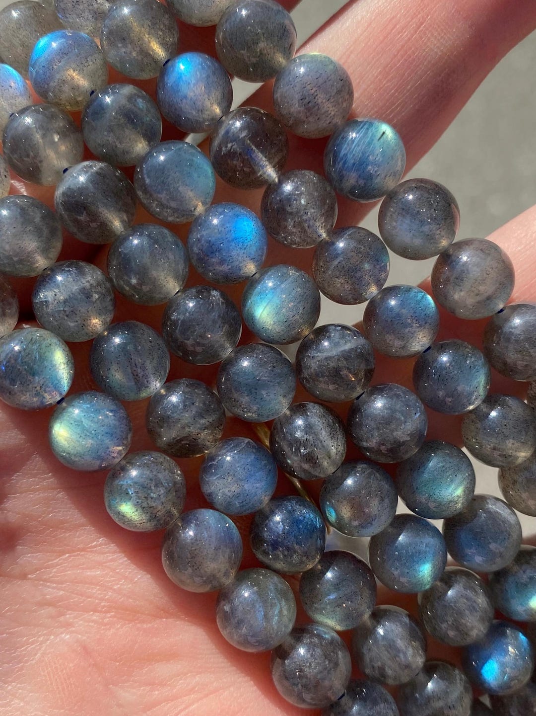 8mm AAA Labradorite Natural Stone Beads - Genuine - High Quality - Full ...