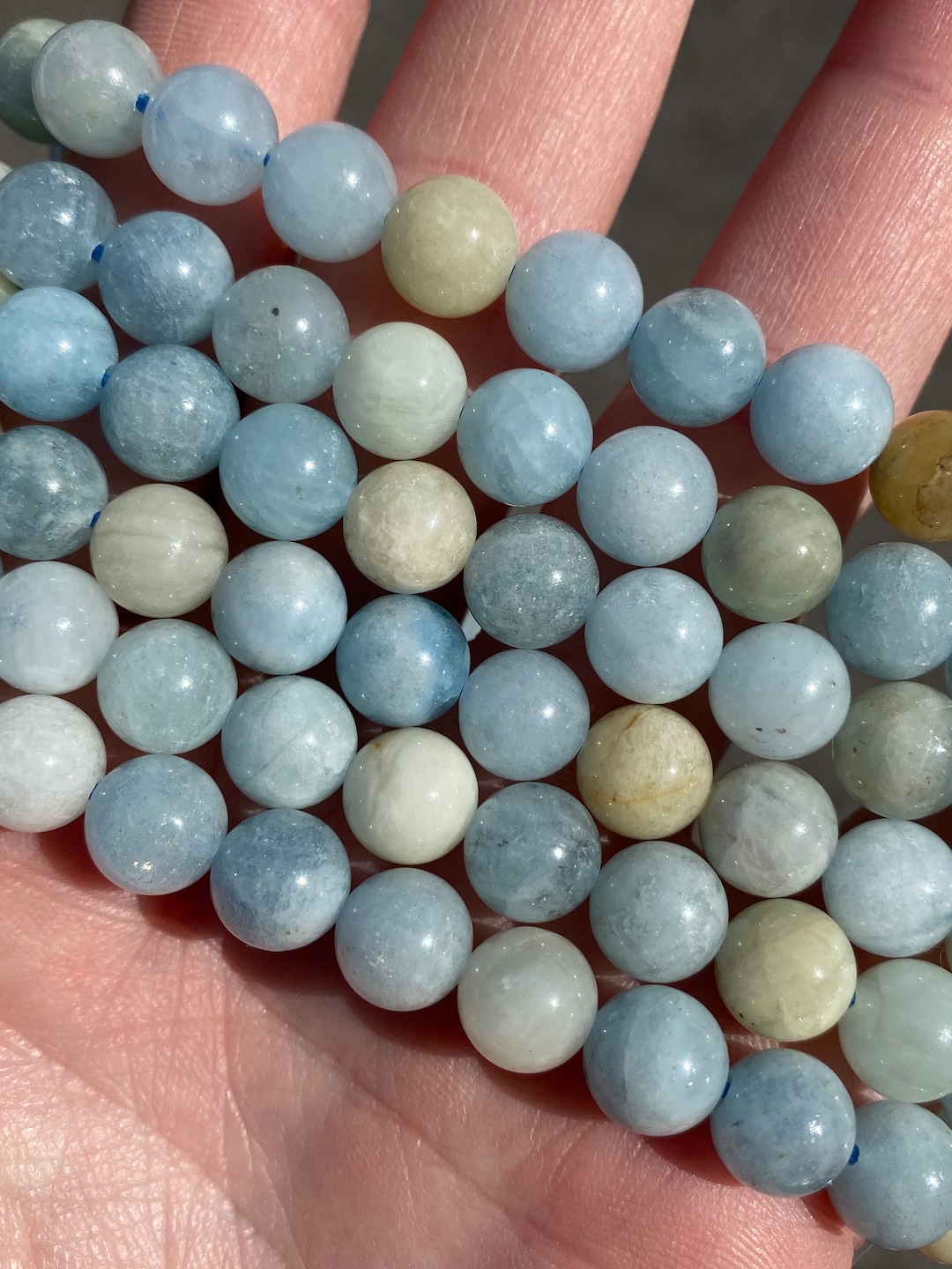 8mm Polished Blue Morganite Beads Natural Stone Full Strand 15 - Etsy