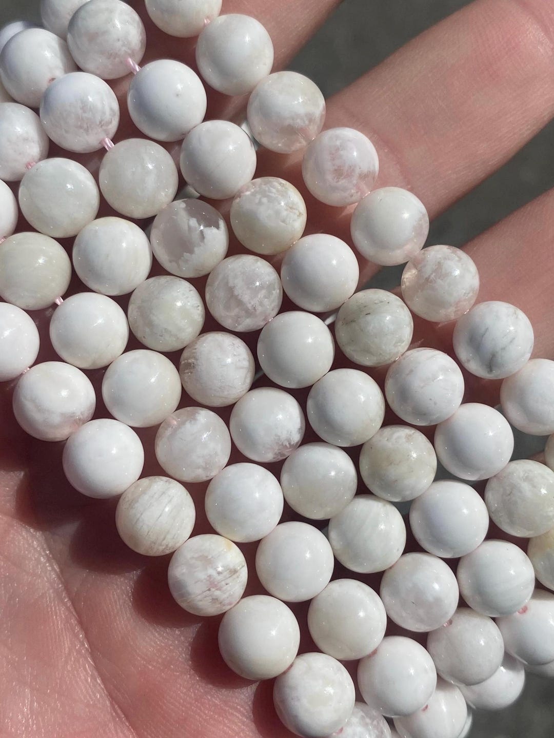 8.3mm Snow Quartz Beads - Natural Stone - Full Strand - 15" - Etsy