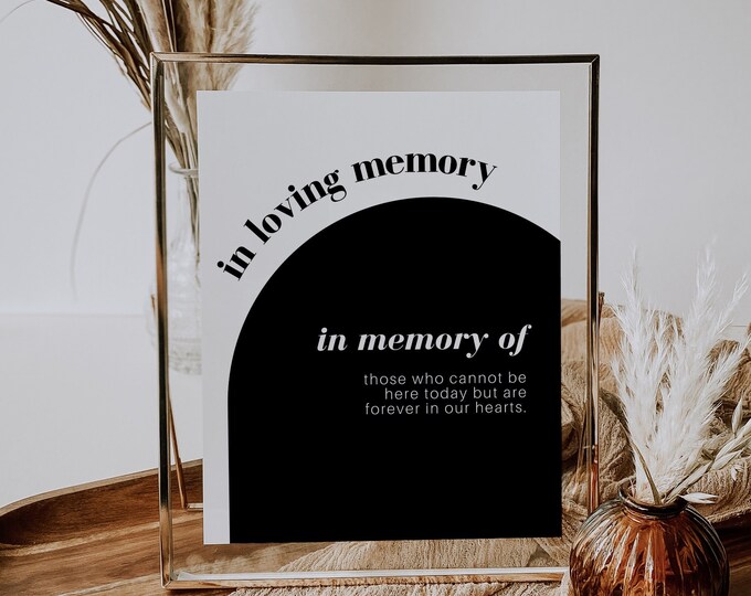 Arch Memorial Sign Template | Wedding in Loving Memory Sign | in Memory ...