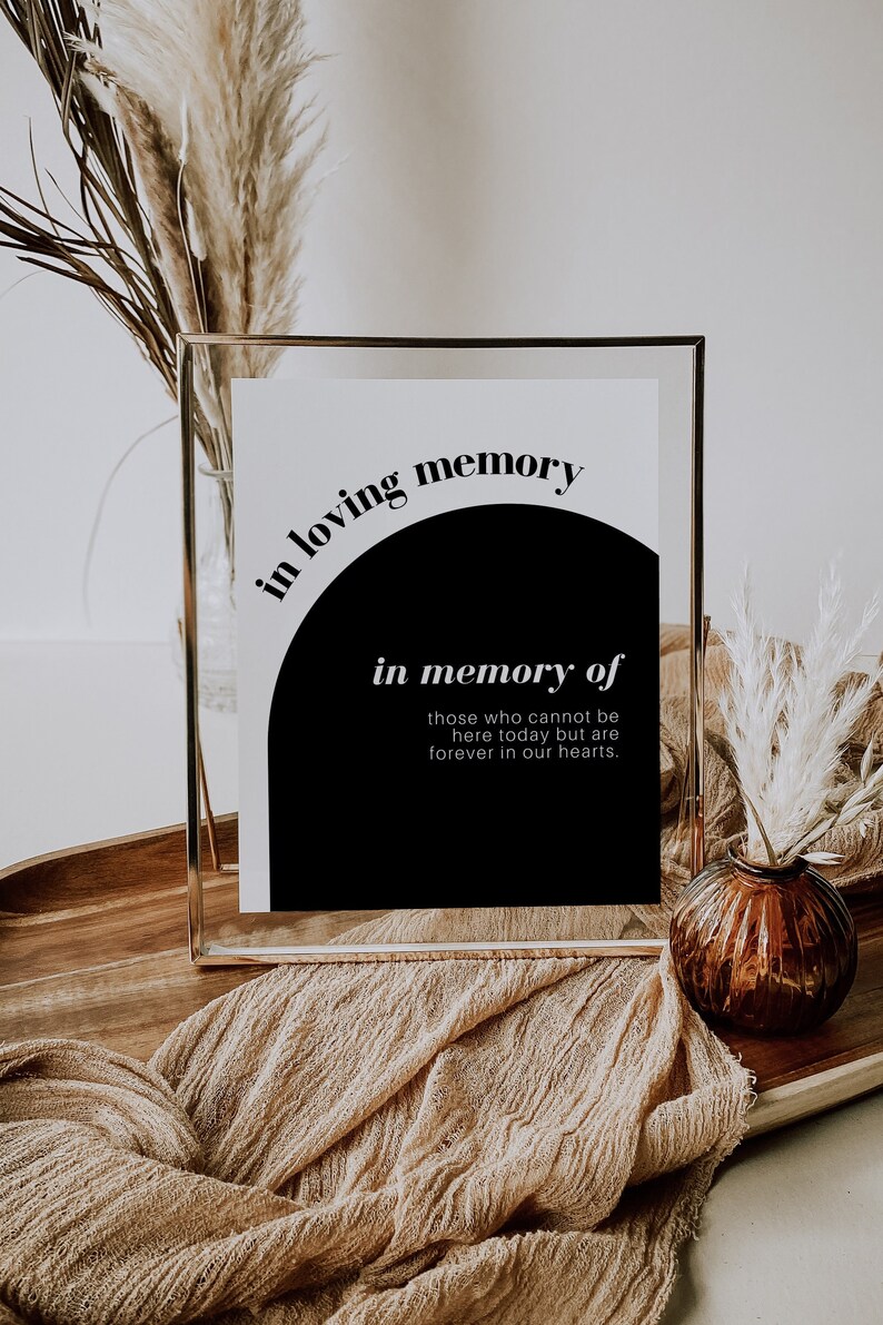 Arch Memorial Sign Template Wedding in Loving Memory Sign in Memory of ...
