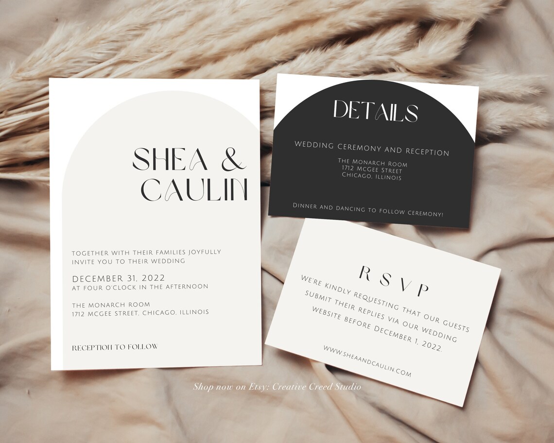 Arch Wedding Invitation Template Wedding Invitation Wedding Invites ...
