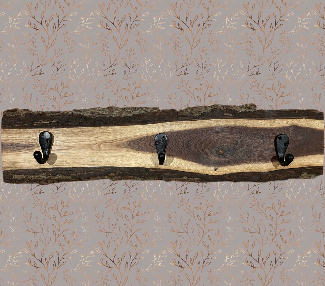 Rustic Walnut Wall Rack - Etsy