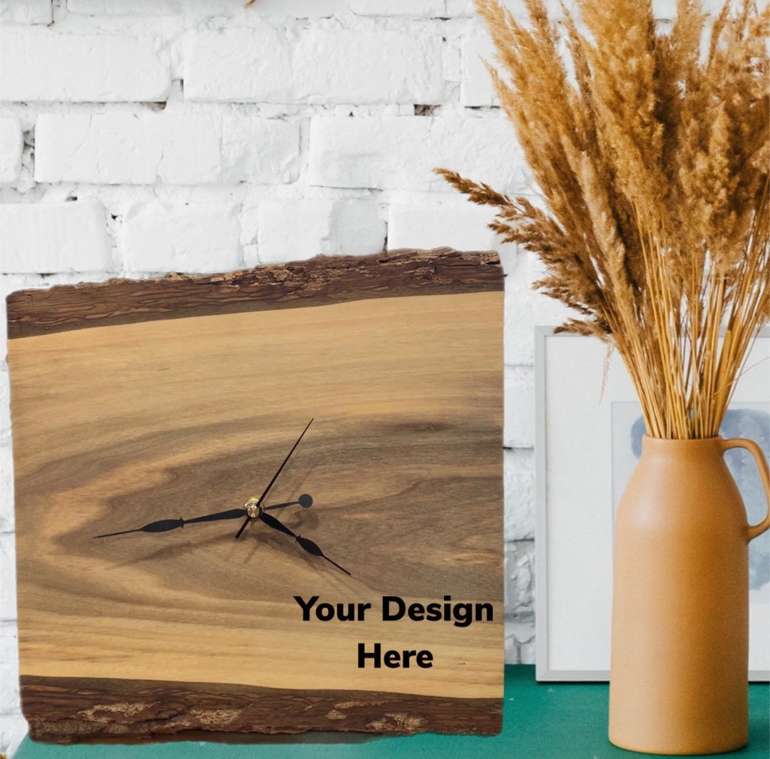 Live Edge Walnut Wood Custom Clocks - Etsy