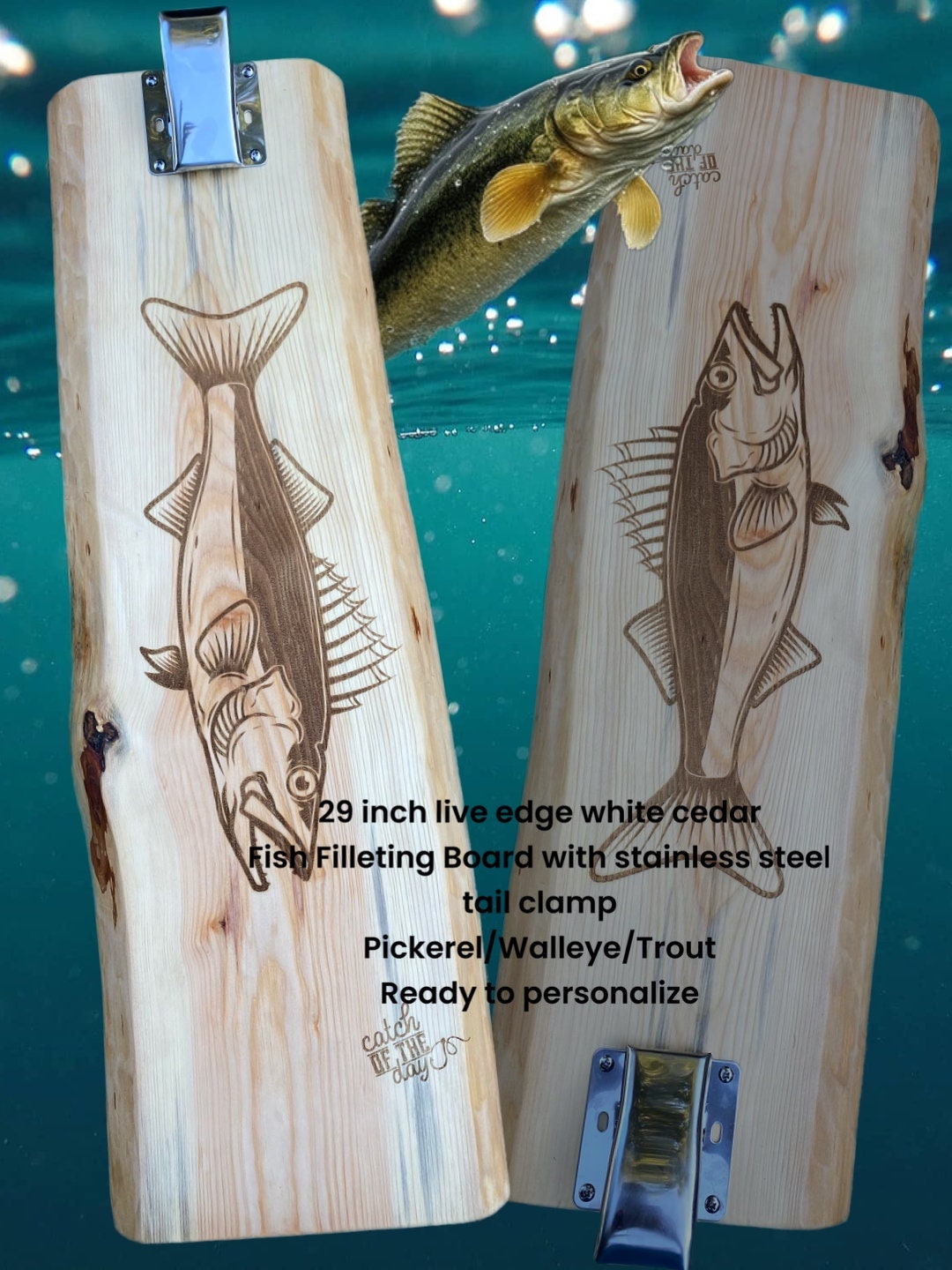 Live Edge White Cedar Fish Filleting/cutting Board - Etsy
