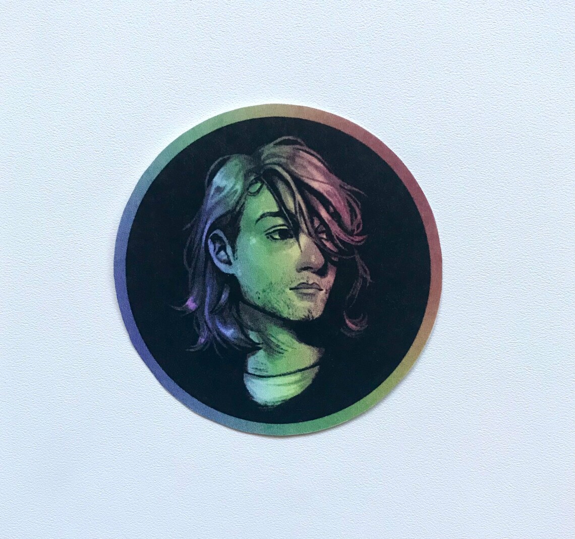 Rainbow Kurt Cobain Sticker - Etsy