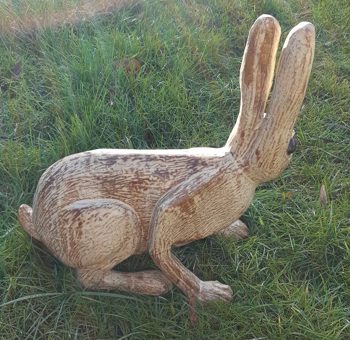 Clay Pottery Life Size Hare . Hand Sculpted Model Hare. Rabbit Ornament ...