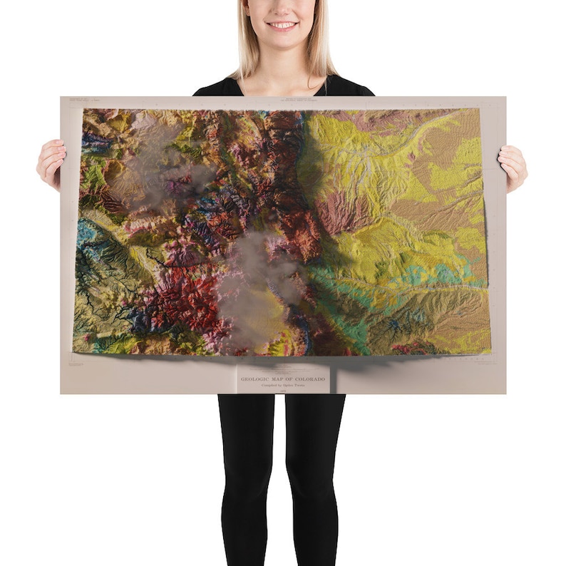 1979 3D Geologic Map of Colorado Poster - Etsy