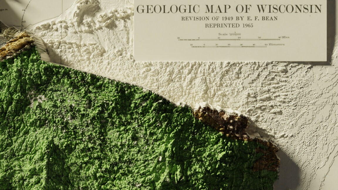 1965 Geologic Map of Wisconsin - Etsy