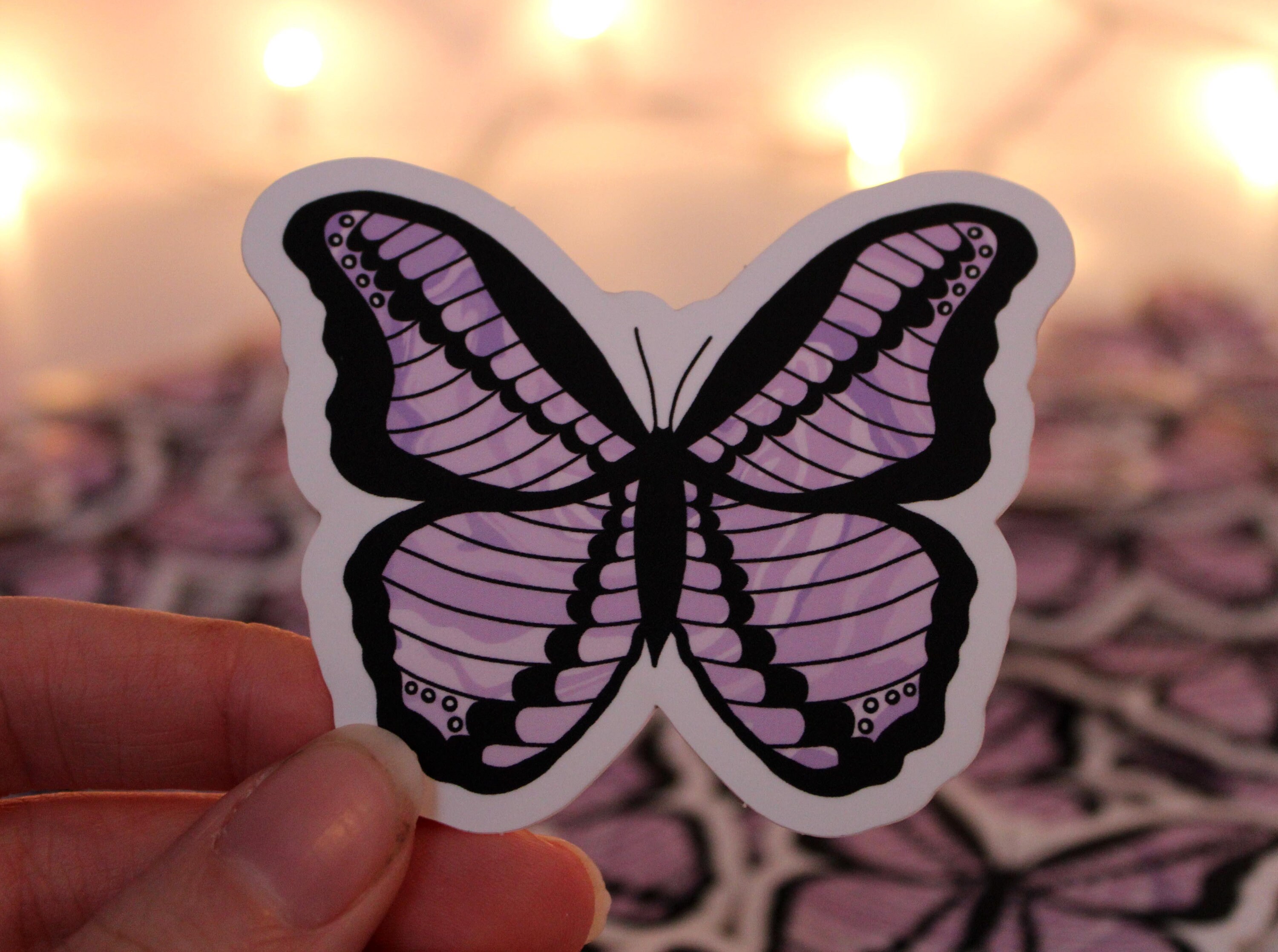 Matte Butterfly Sticker, Cute Butterfly, Vsco, Marble Print, Multi ...