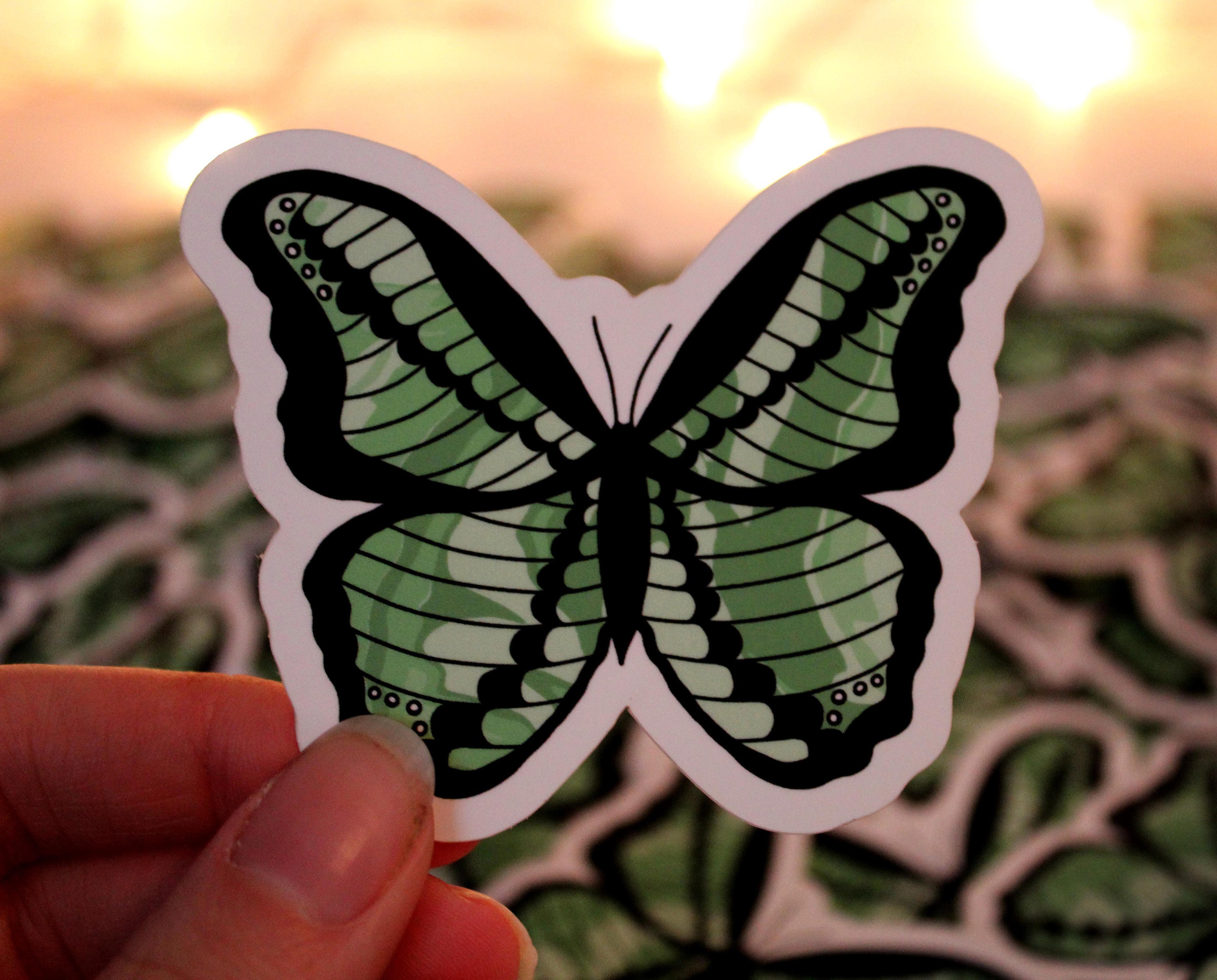Matte Butterfly Sticker, Cute Butterfly, Vsco, Marble Print, Multi ...