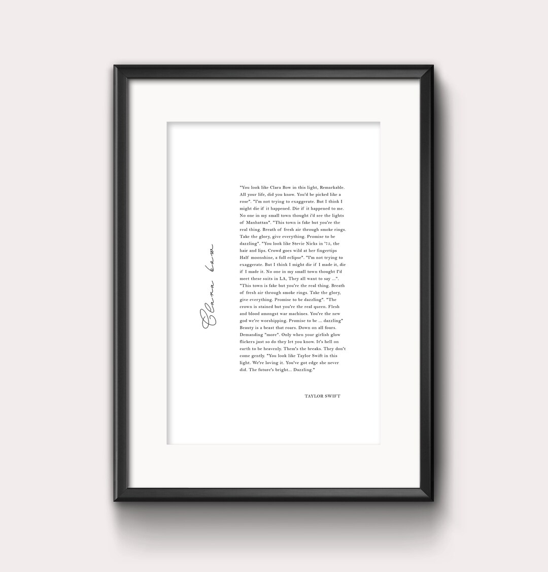 Clara Bow Print - Tortured Poets - Digital Print - Etsy