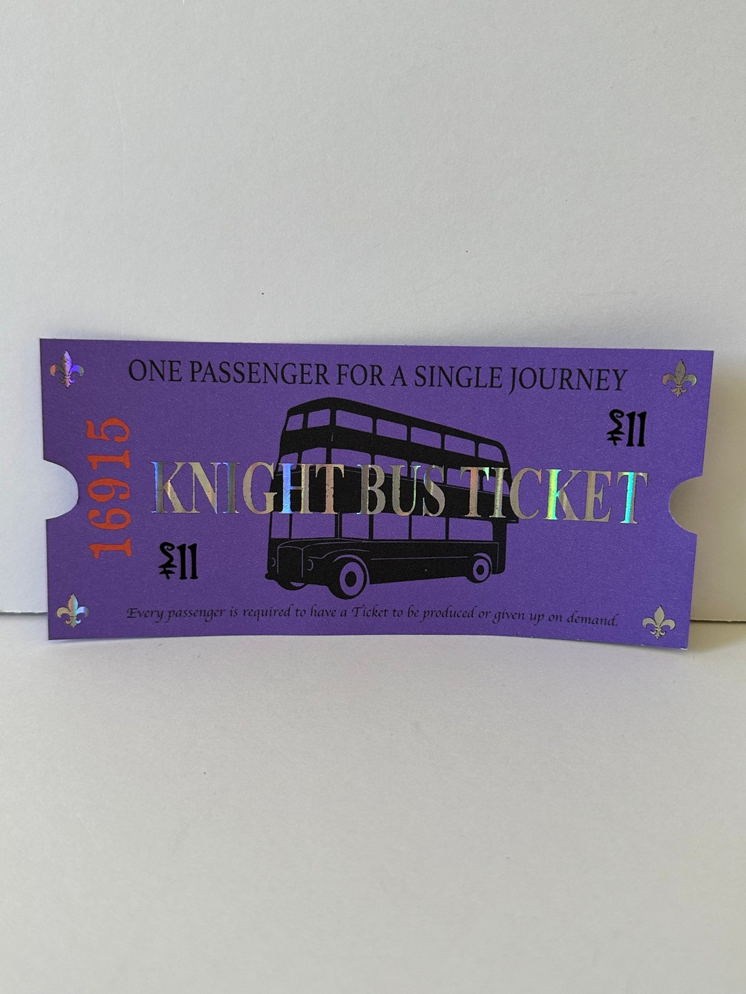 Magic School Knight Bus Ticket - Silver Foiled - Etsy