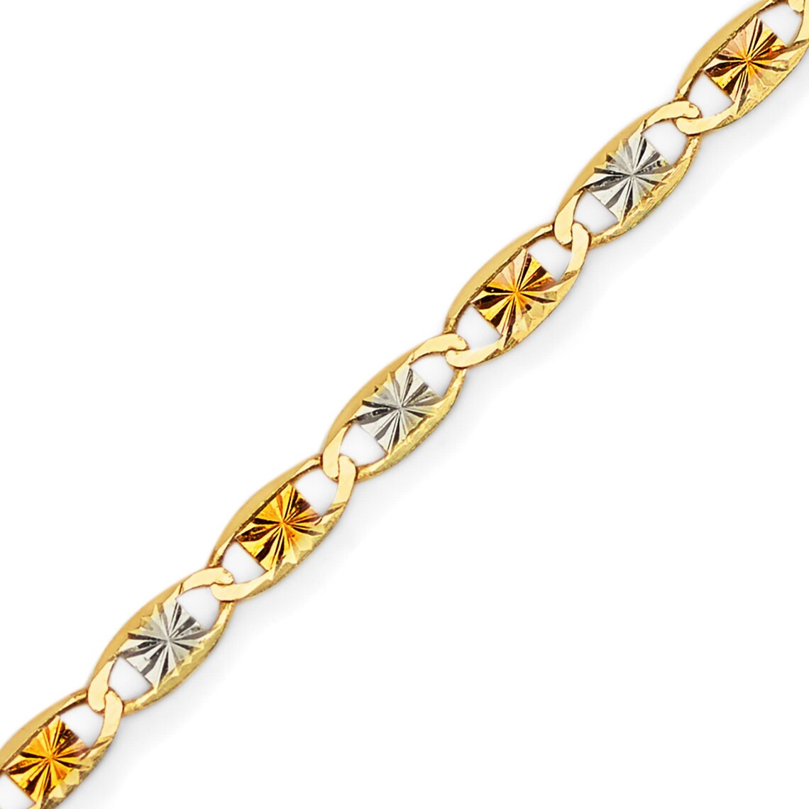 1.5mm 14K Gold Solid Tri-color Valentino Chain Diamond Cut 16" - 24" - Etsy