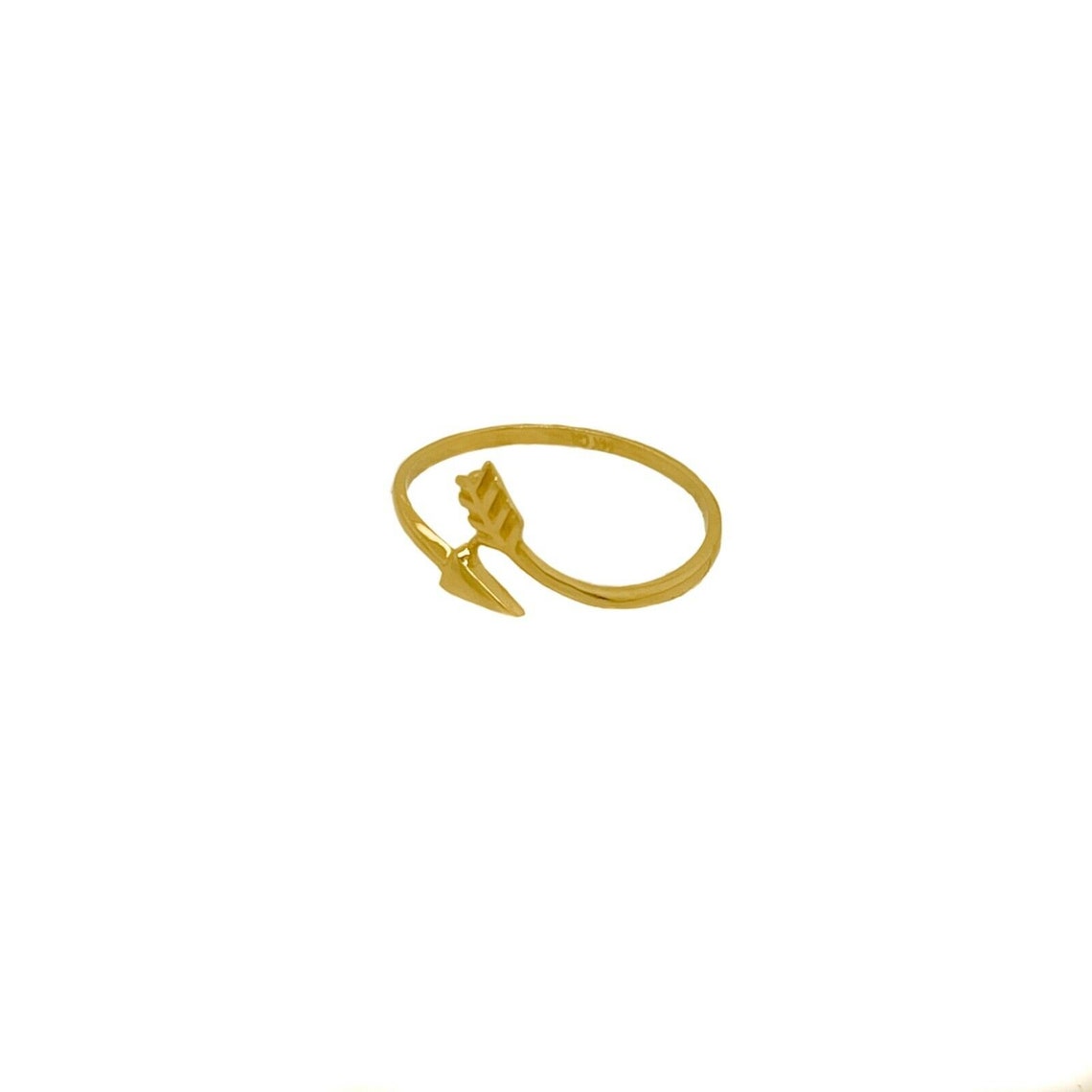 14k Authentic Gold Wrap-around Arrow Yellow Gold Ring Sizes 7 and 7.75 ...