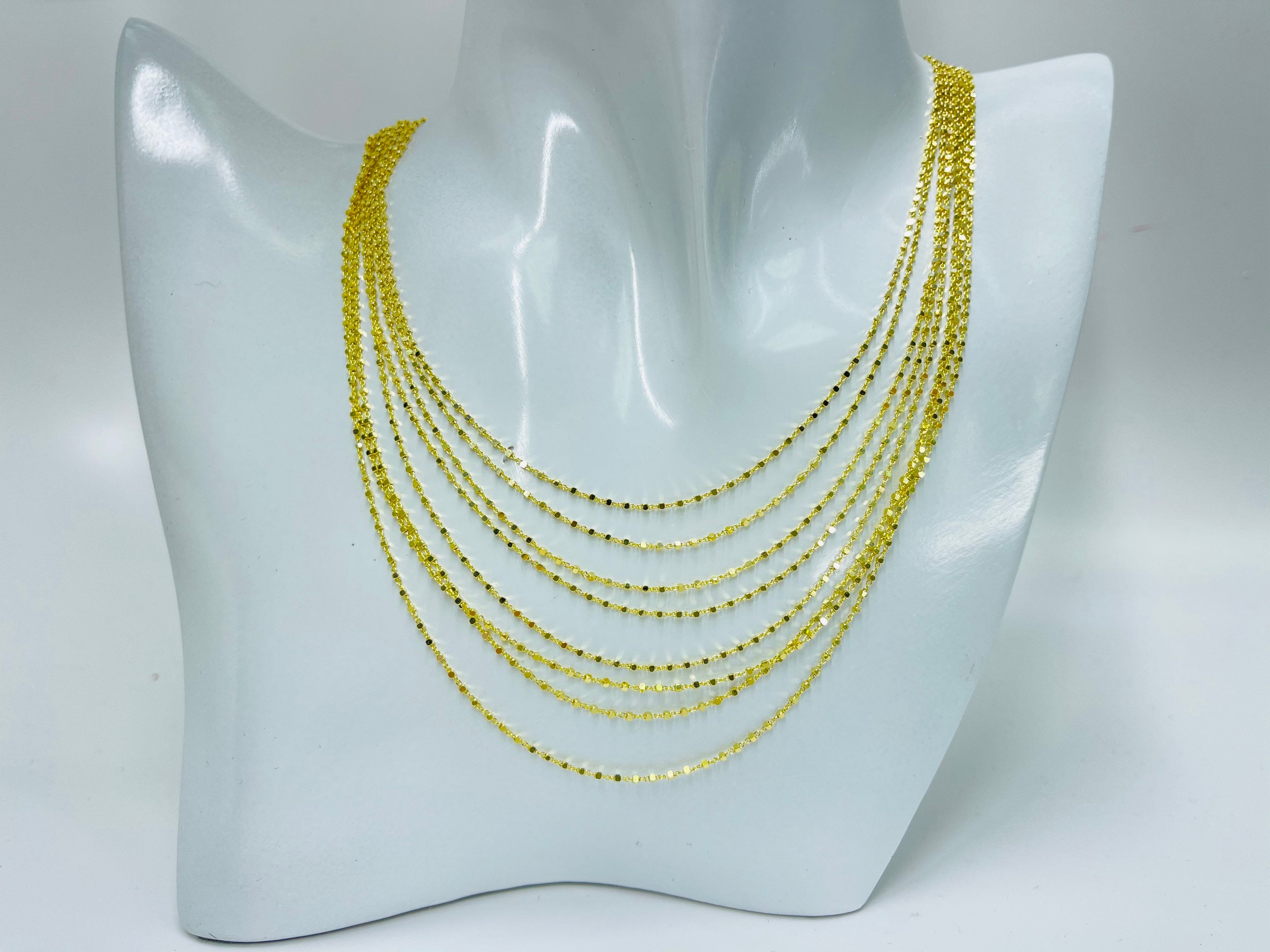 14k Gold Tiny Micro Cubes Authentic Yellow Gold Chains 16 or 18 - Etsy