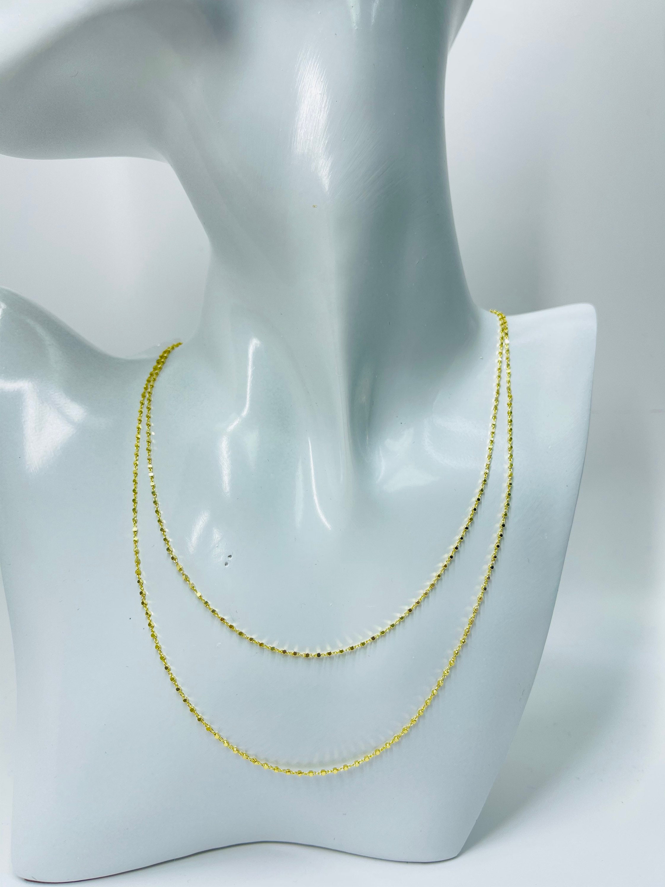 14k Gold Tiny Micro Cubes Authentic Yellow Gold Chains 16 or 18 - Etsy