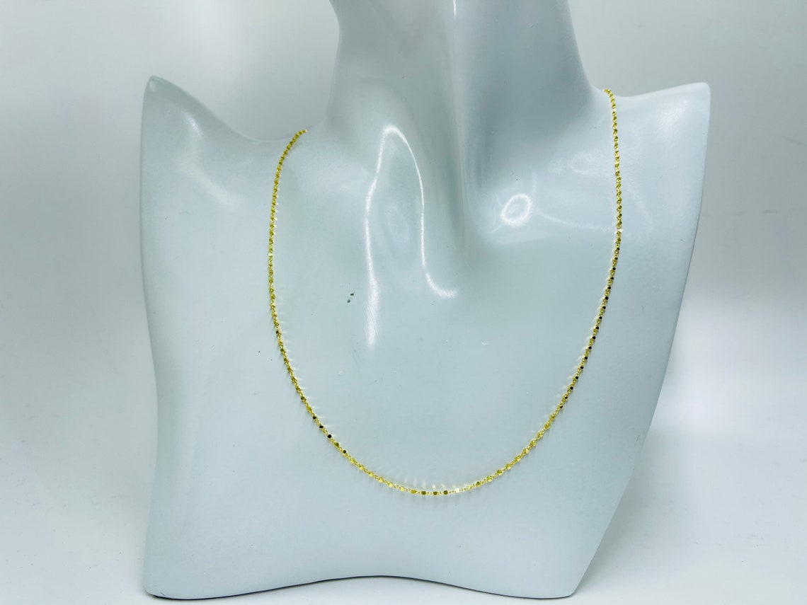 14k Gold Tiny Micro Cubes Authentic Yellow Gold Chains 16" or 18" - Etsy