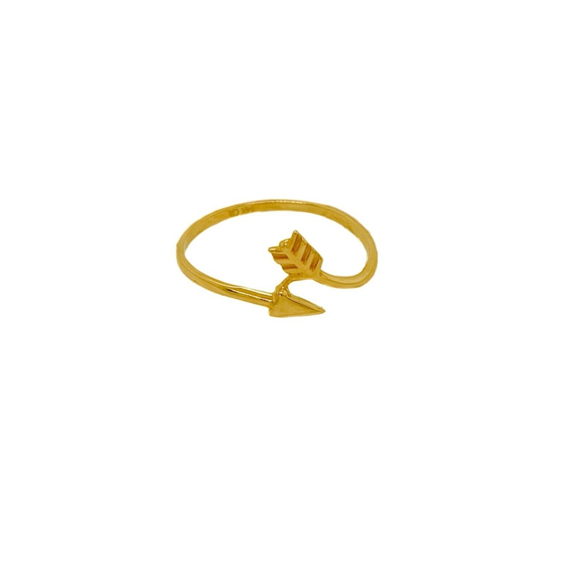 14k Authentic Gold Wrap-around Arrow Yellow Gold Ring Sizes 7 and 7.75 ...
