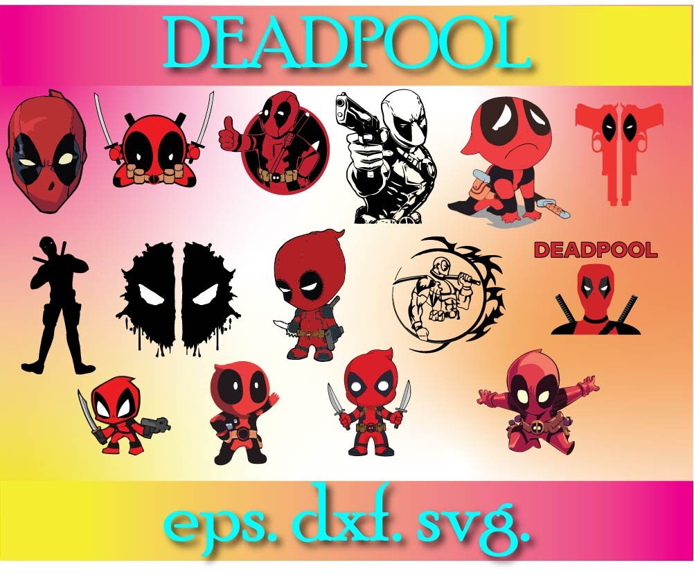 Deadpool Digital Download Bundle SVG, Cricut, Silhouette Cameo, Vector ...
