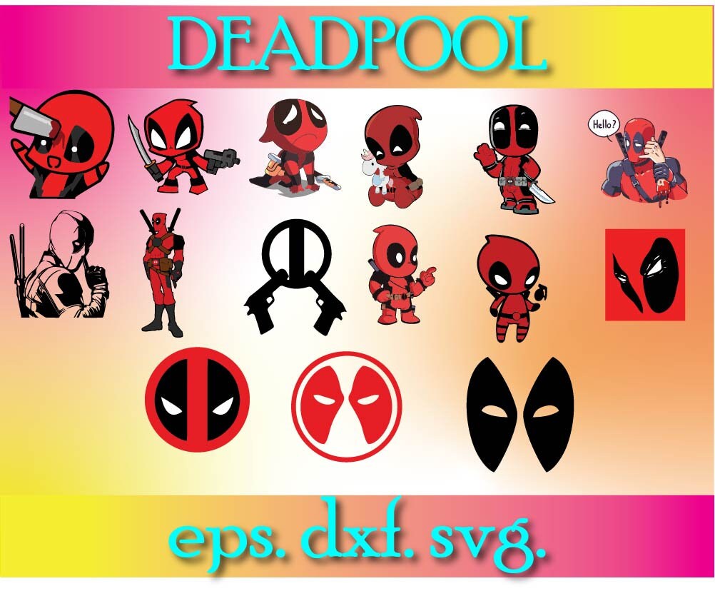 Deadpool Digital Download Bundle SVG, Cricut, Silhouette Cameo, Vector ...