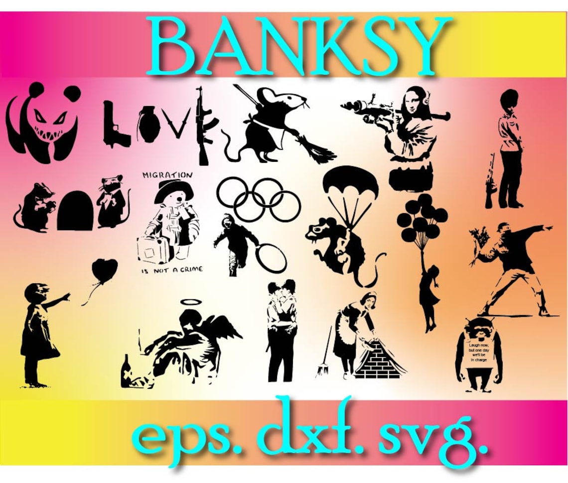Banksy Bundle Digital Download SVG, DXF, PNG Files, Cricut/silhouette ...